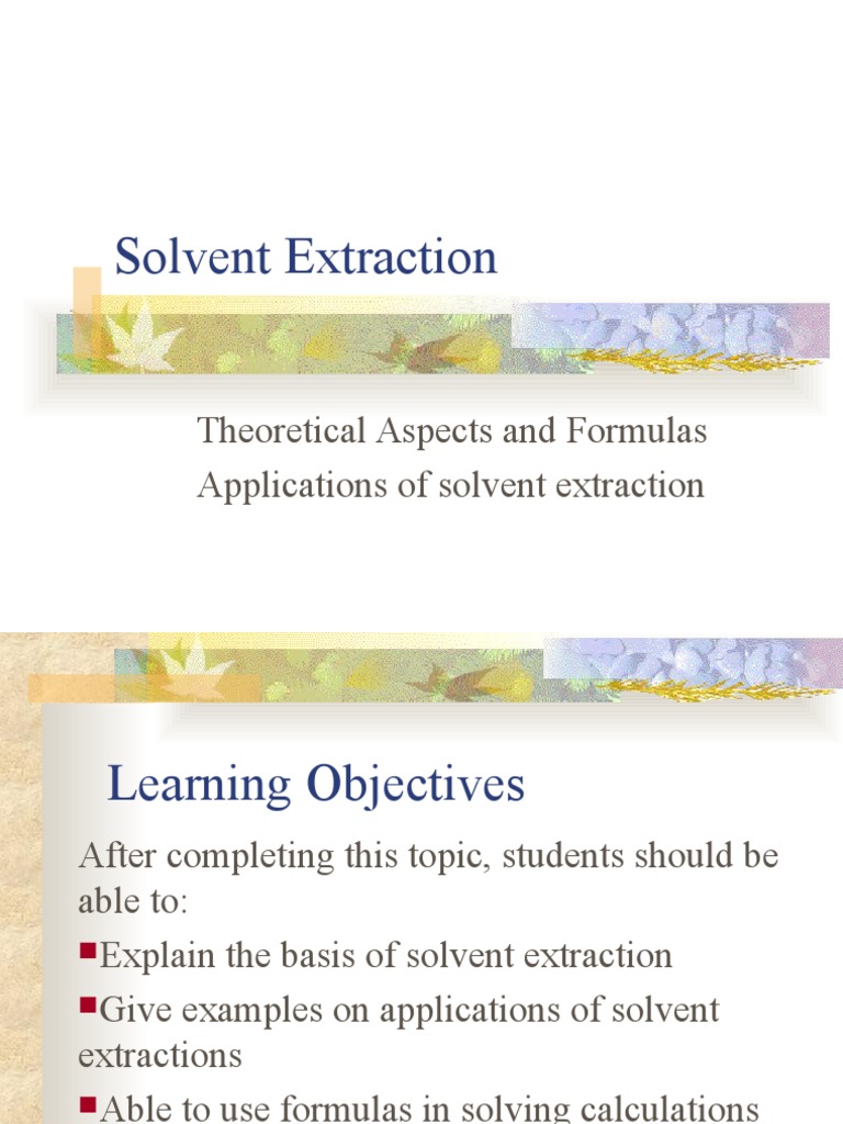 4.1 CHM 3401 - Solvent Extraction | PDF | Chelation | Ion