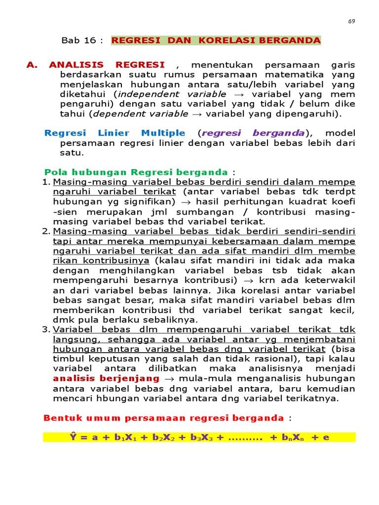Ringkasan Bab 16 Regresi Ganda | PDF