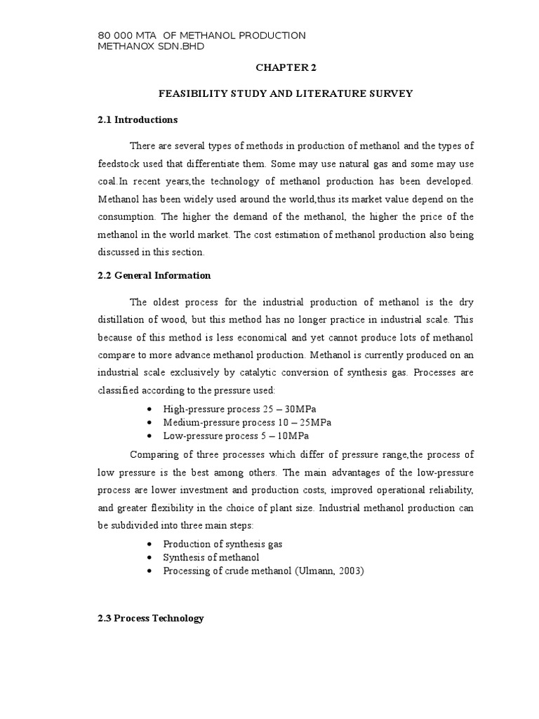 Chapter 2 Feasibility Study and Literature Survey | PDF | Natural Gas ...