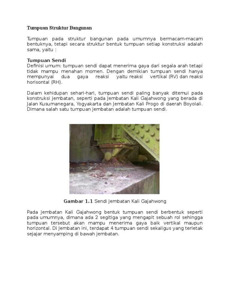 Tumpuan Struktur Bangunan: Sendi dan Rol | PDF | Seni