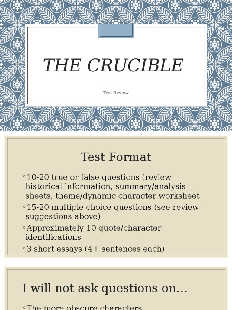 The Crucible Test Review | PDF | Witchcraft | Religion And Belief