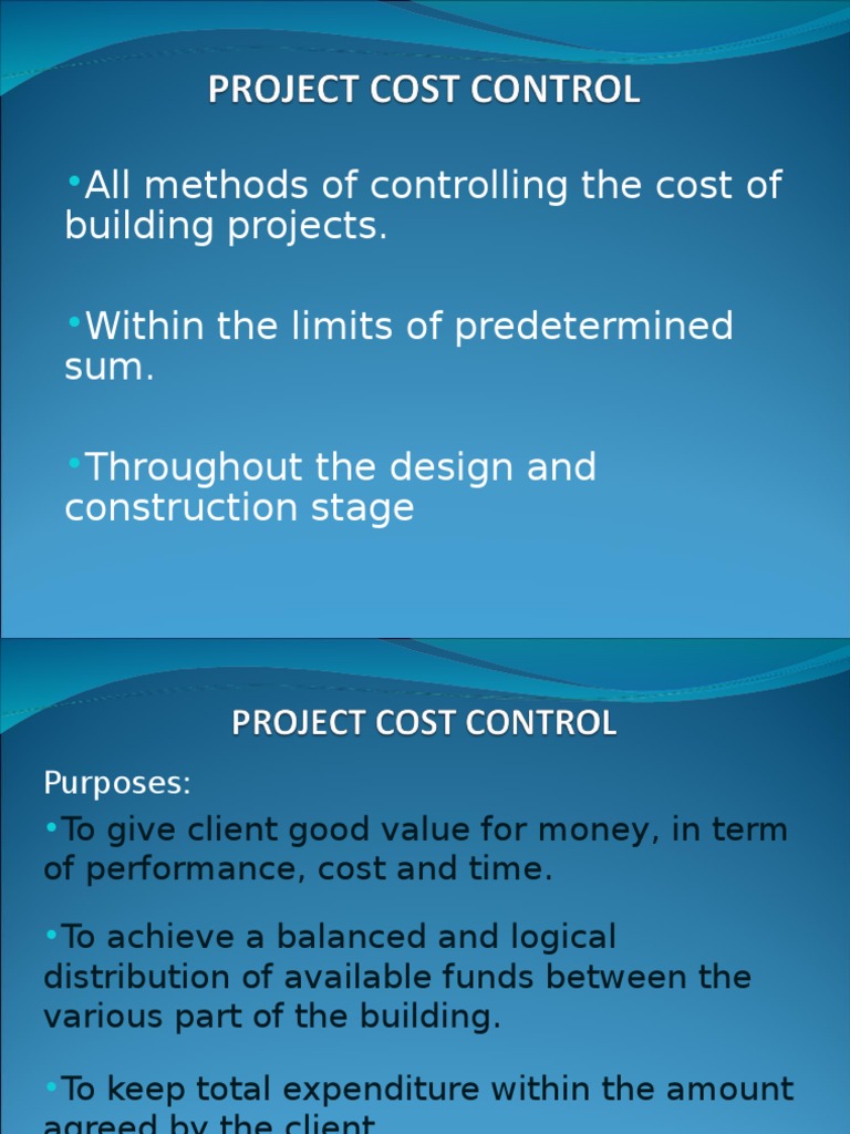 Project Cost Control | PDF | Cost Accounting | Architect