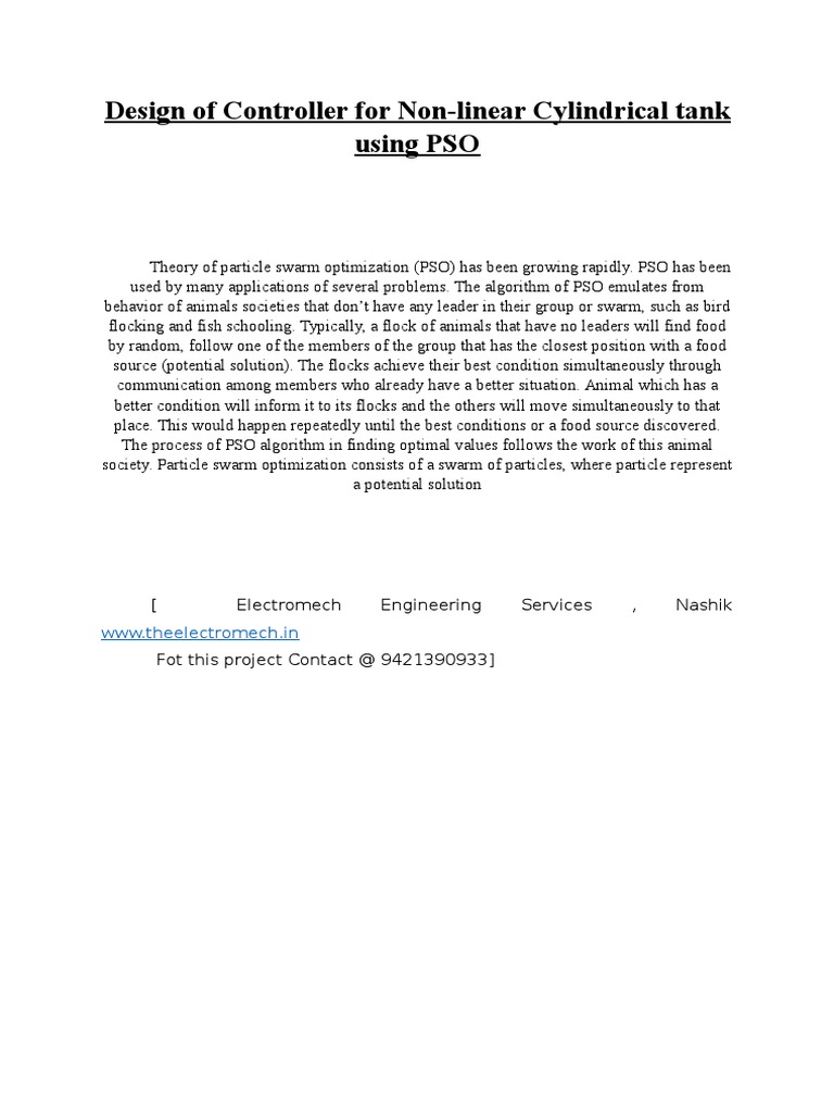 Design of Controller Using PSO | PDF
