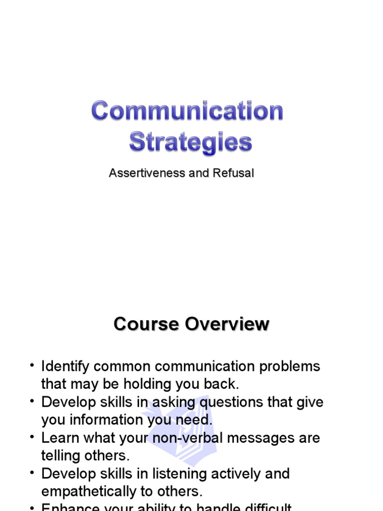 Assertiveness and Refusal | PDF | Nonverbal Communication | Communication