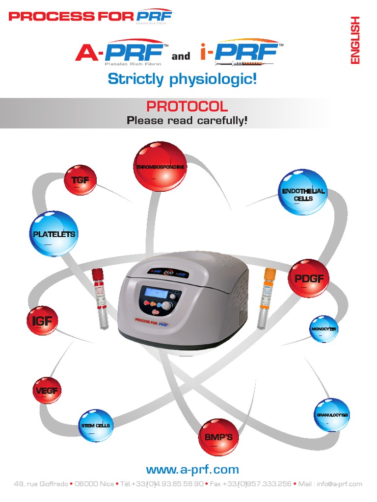 PRF Protocol English | PDF | Coagulation | Medicine