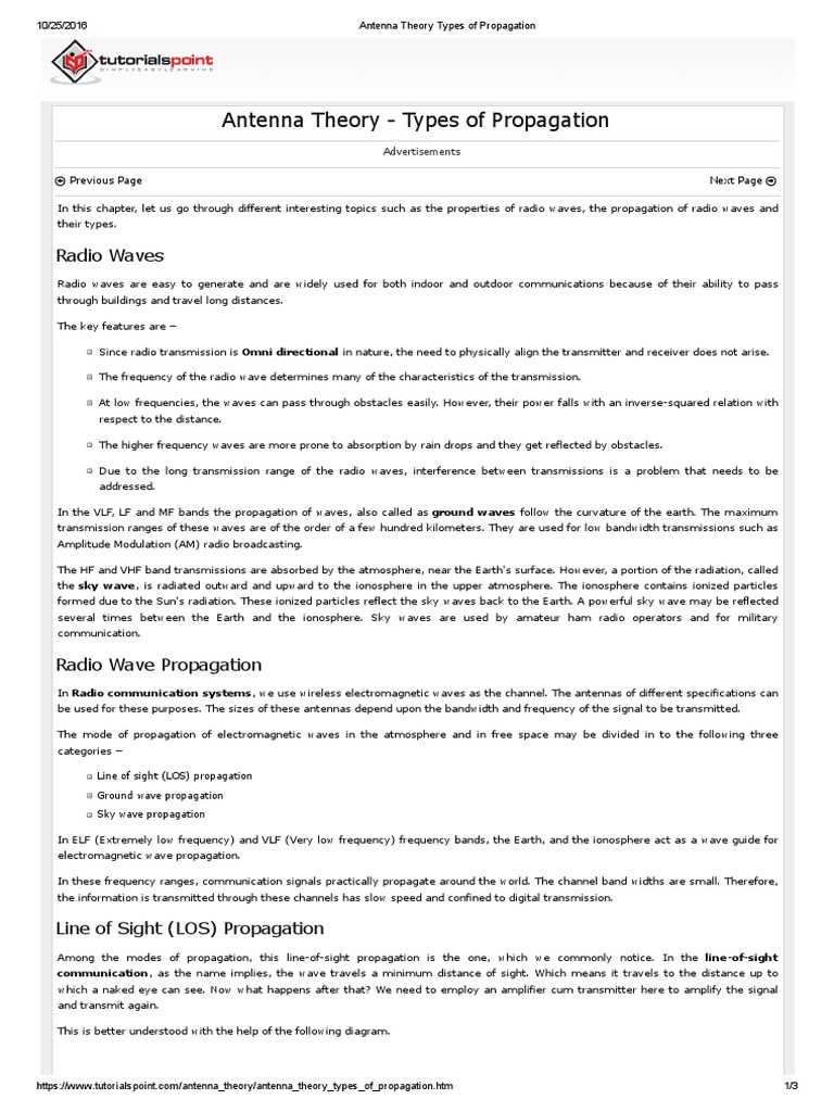 Antenna Theory Types of Propagation | PDF | Radio Propagation | Radio