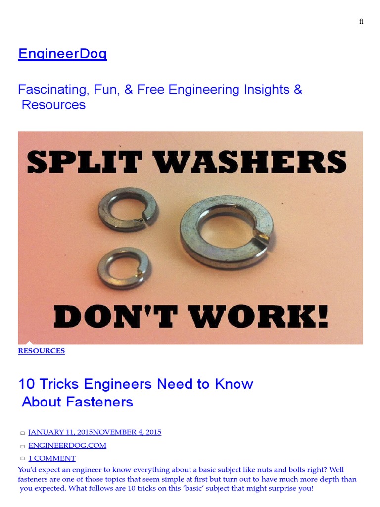 10 Insightful Tricks About Fasteners That Every Engineer Should Know ...