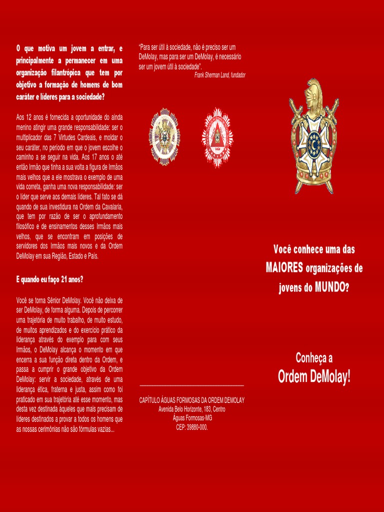 Confecção de Panfleto Ordem Demolay (Vermelho) PDF | PDF