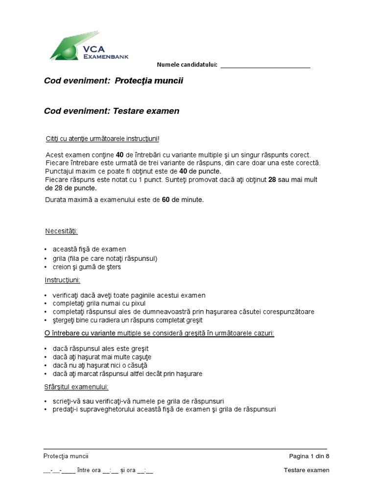 Proefexamen Basisveiligheid VCA PDF | PDF