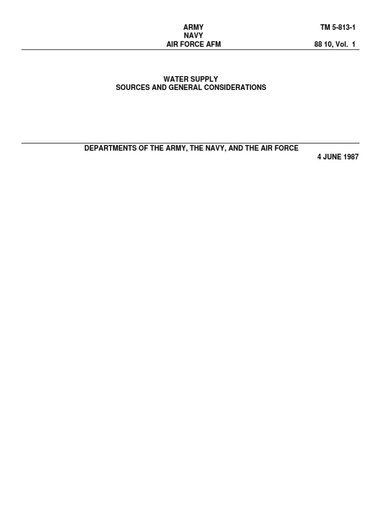 Army TM 5-813-1 Navy Air Force Afm 88 10, Vol. 1 | PDF | Aquifer ...