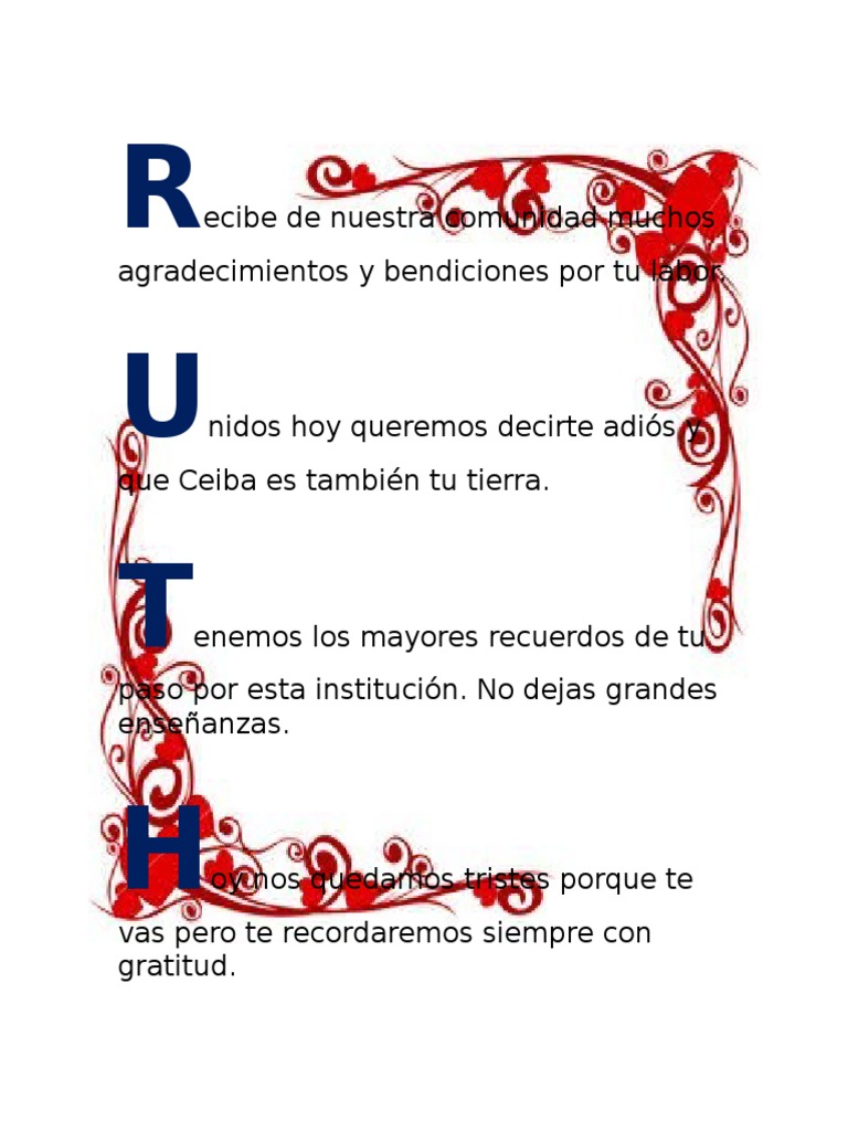 Acrostico de Seño Ruth | PDF