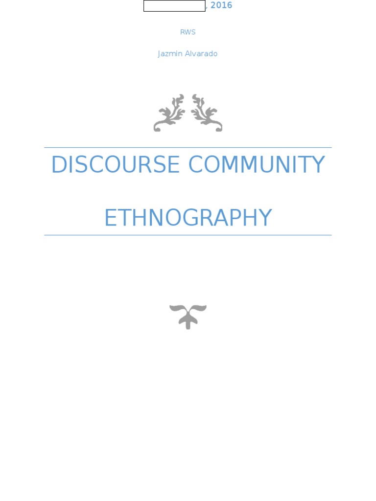 Discourse Community Ethnography-2 | PDF | Intertextuality | Discourse