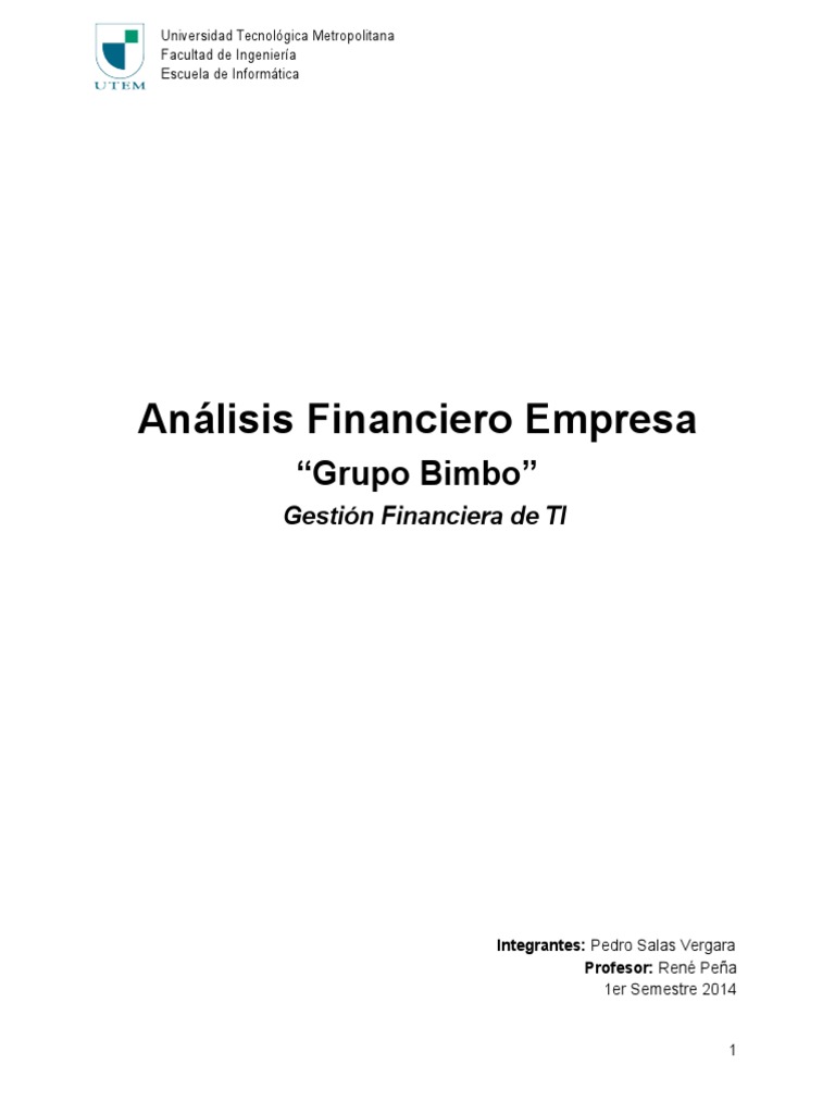 Analisis Financiero Empresa Grupo Bimbo | PDF | Compartir (Finanzas) | Economias