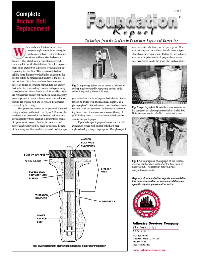 Anchor Bolt Replacement: Complete | PDF | Screw | Industries