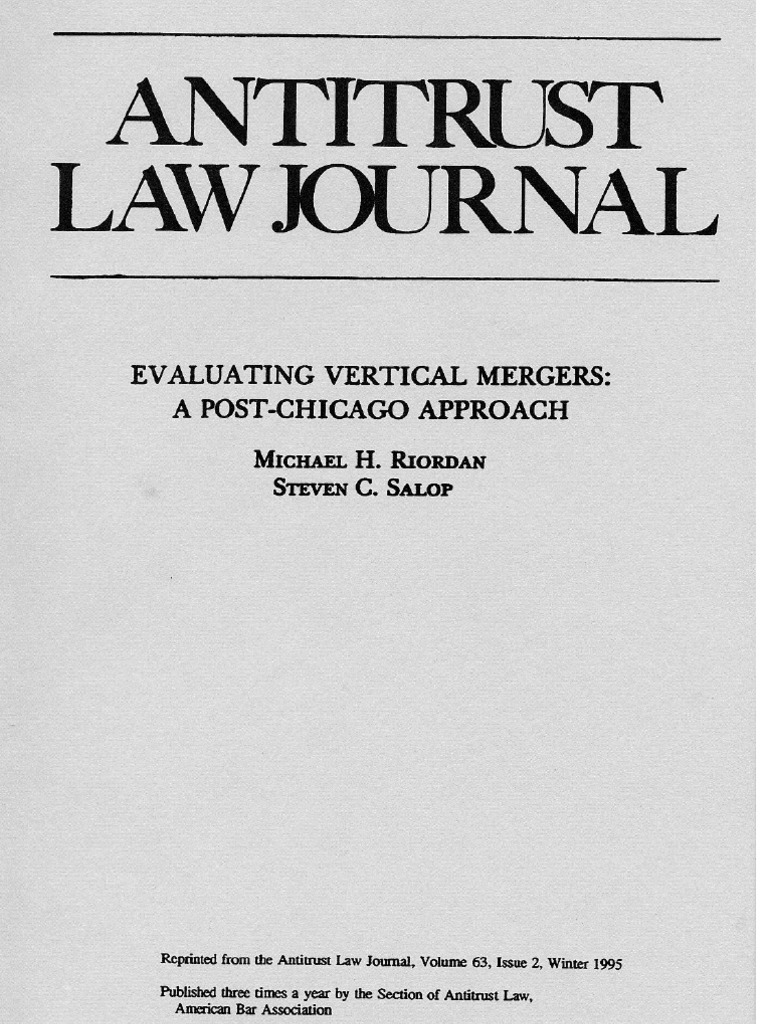 Evaluating Vertical Mergers Complete) | PDF | Monopoly | Competition Law