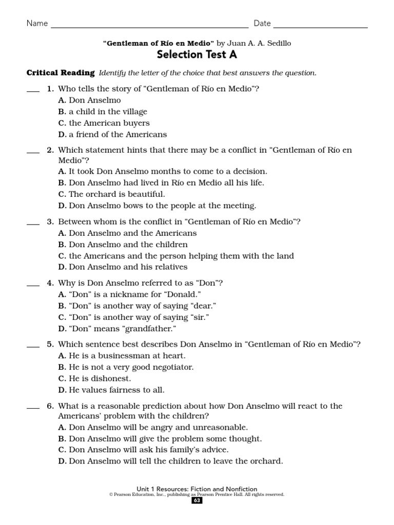 Selection Test Gentlemen of Rio en Medio | PDF | Plural | Noun