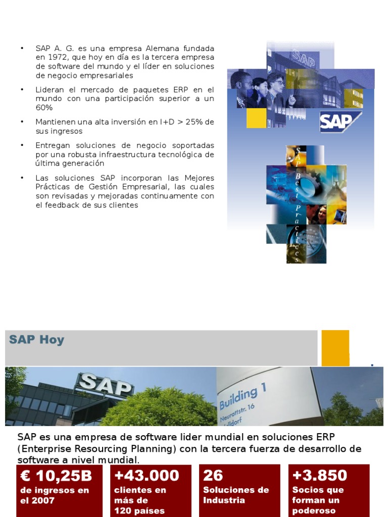 Presentacion SAP Introduccion | PDF | Sap Se | Planificación de recursos empresariales