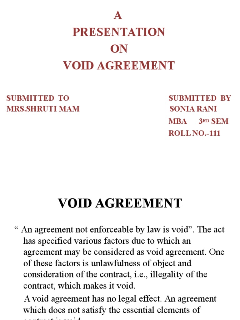 Void Agreement | PDF