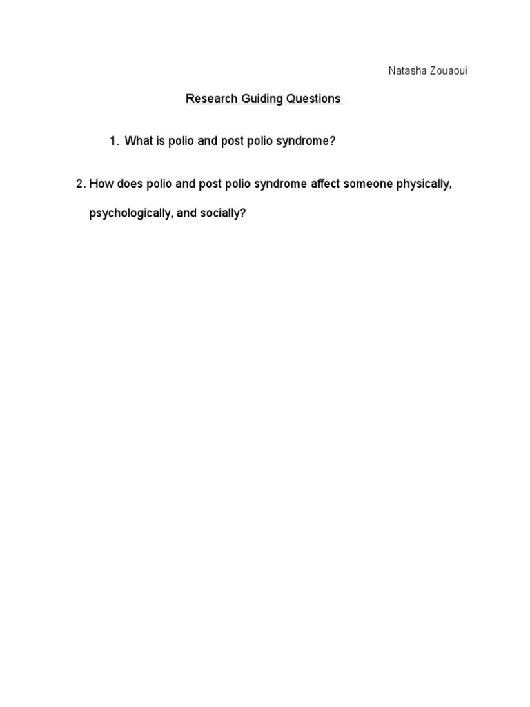 Research Guiding Questions | PDF | Lifestyle