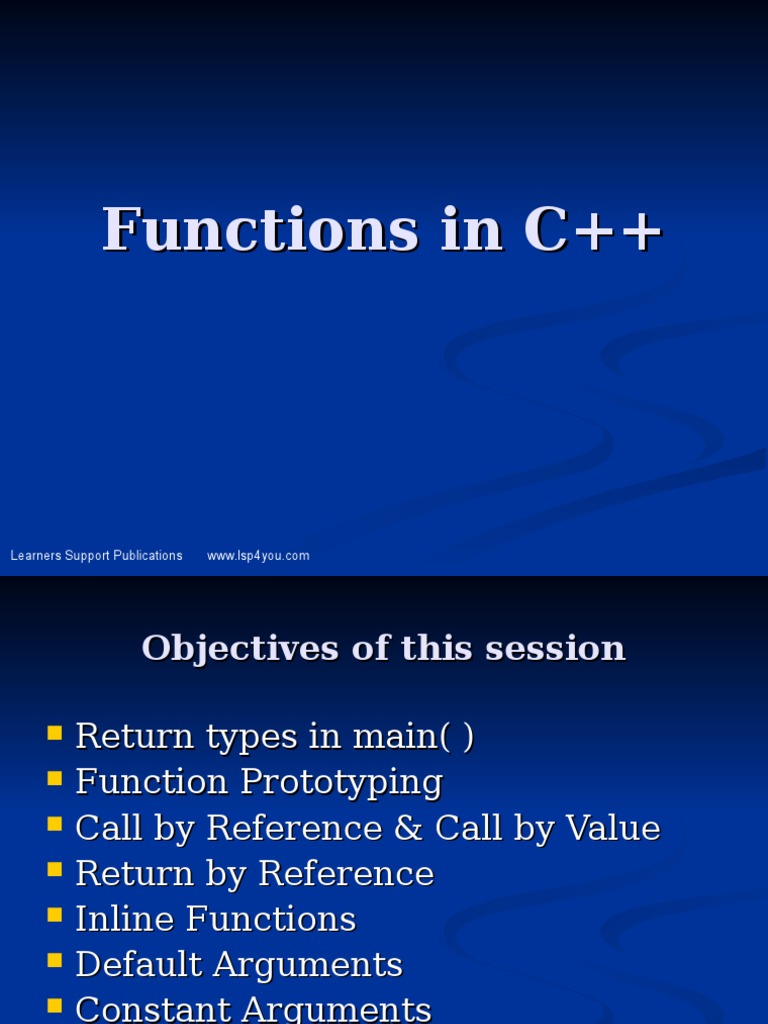Lsp4you Cpp Unit6 Pdf Parameter Computer Programming Subroutine