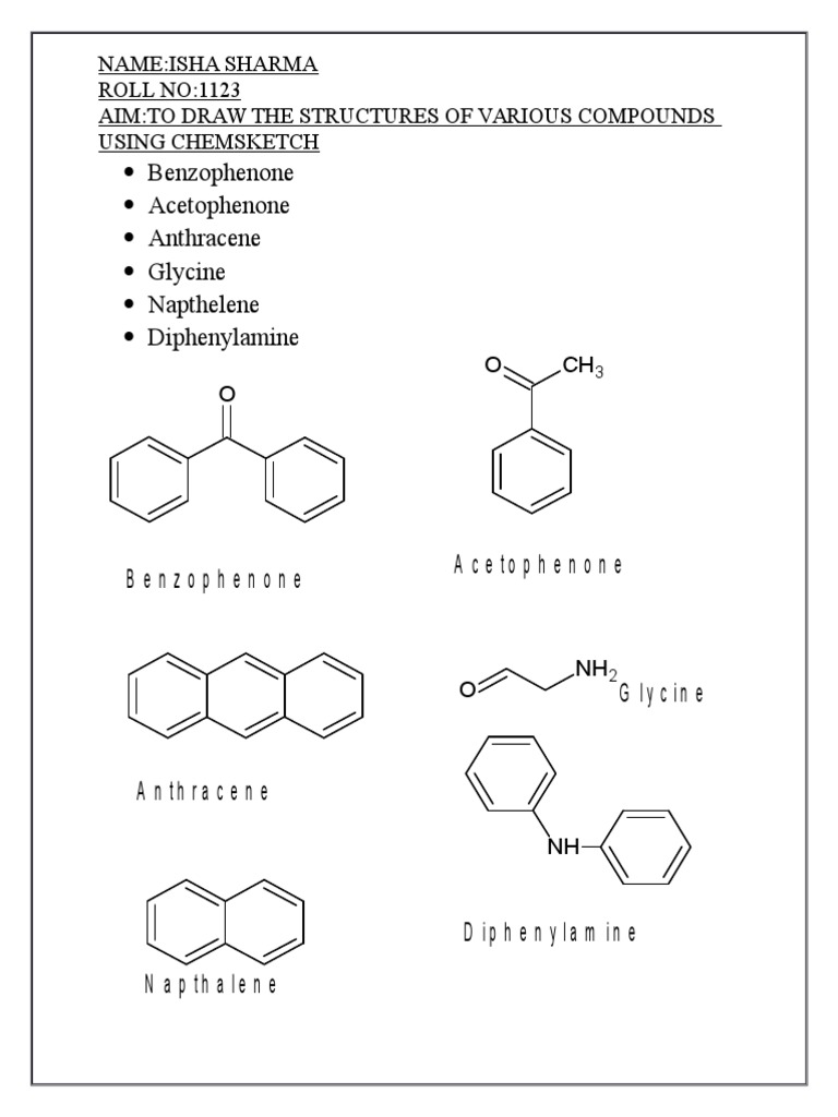 Benzophenone Acetophenone Anthracene Glycine Napthelene Diphenylamine | PDF | Foreign Language ...
