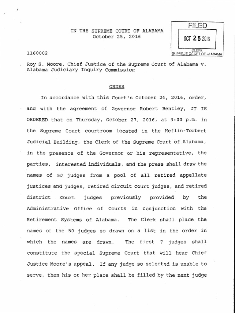Supreme Court of Alabama - Order | PDF