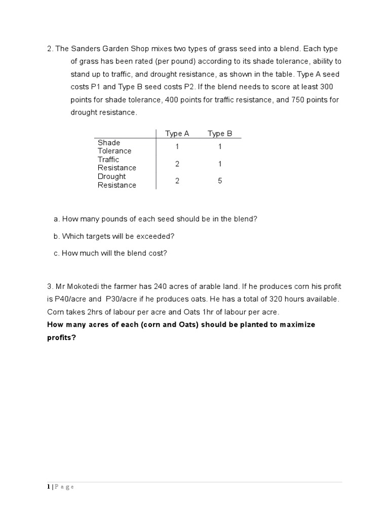 Practice Problems LP | PDF