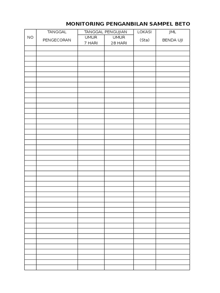 Monitoring Pengambilan Sampel | PDF