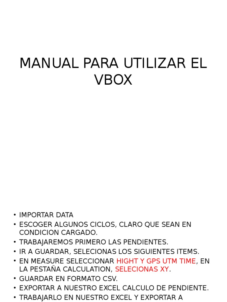 Manual para Utilizar El Vbox | PDF