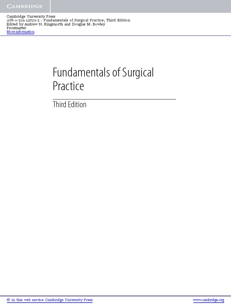 Fundamentals of Surgical 3rd Ed | PDF | Medicine | Hospital