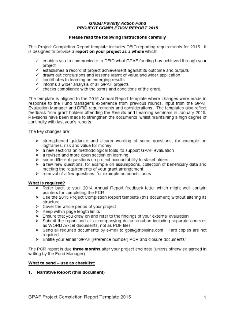 DFID GPAF IMP 009 PCR Final Narrative Report 30-06-15 | Millennium ...