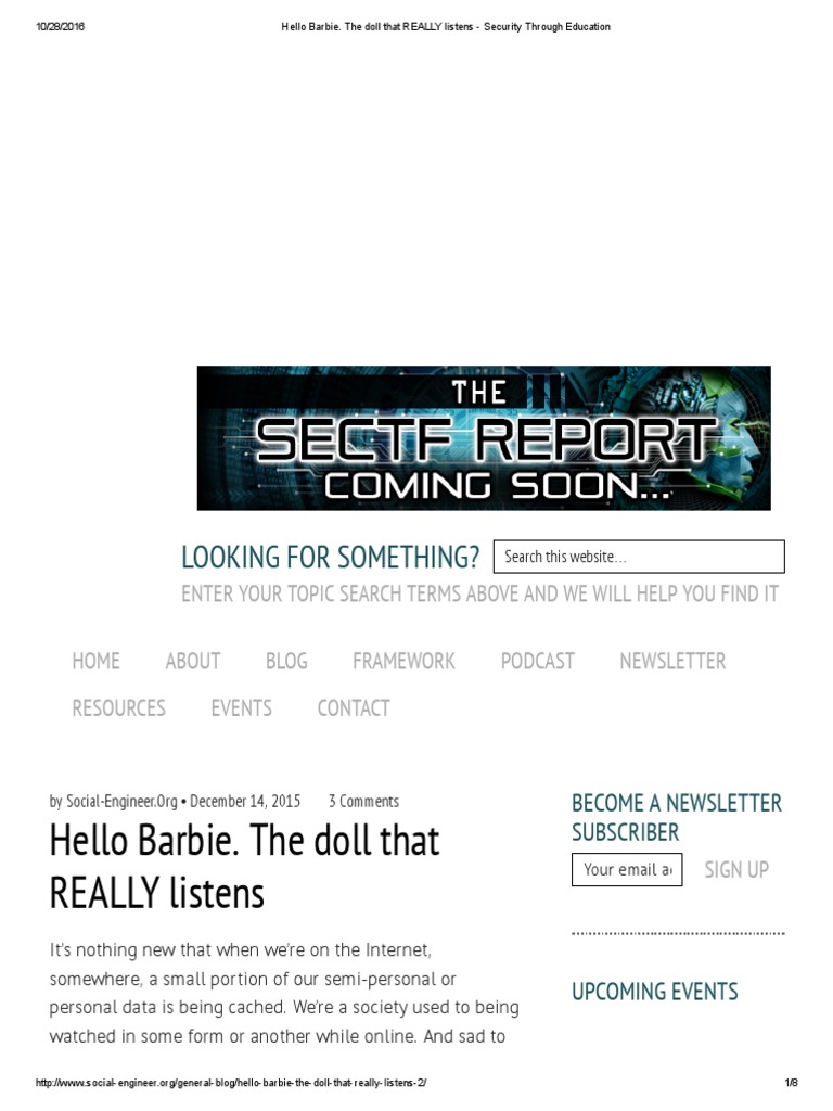 Hello Barbie. The Doll That REALLY Listens: Looking For Something ...