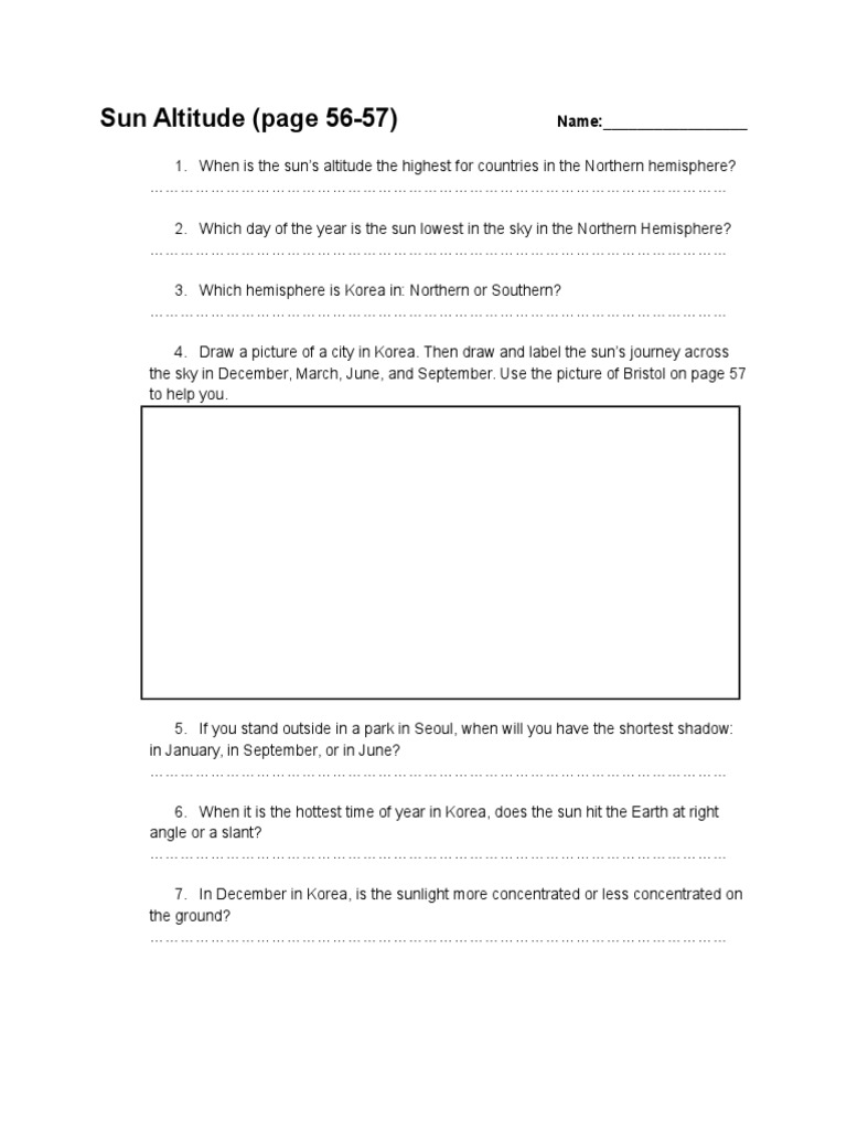 Lesson2readingcomprehensionp 56-57-Sunaltitude | PDF