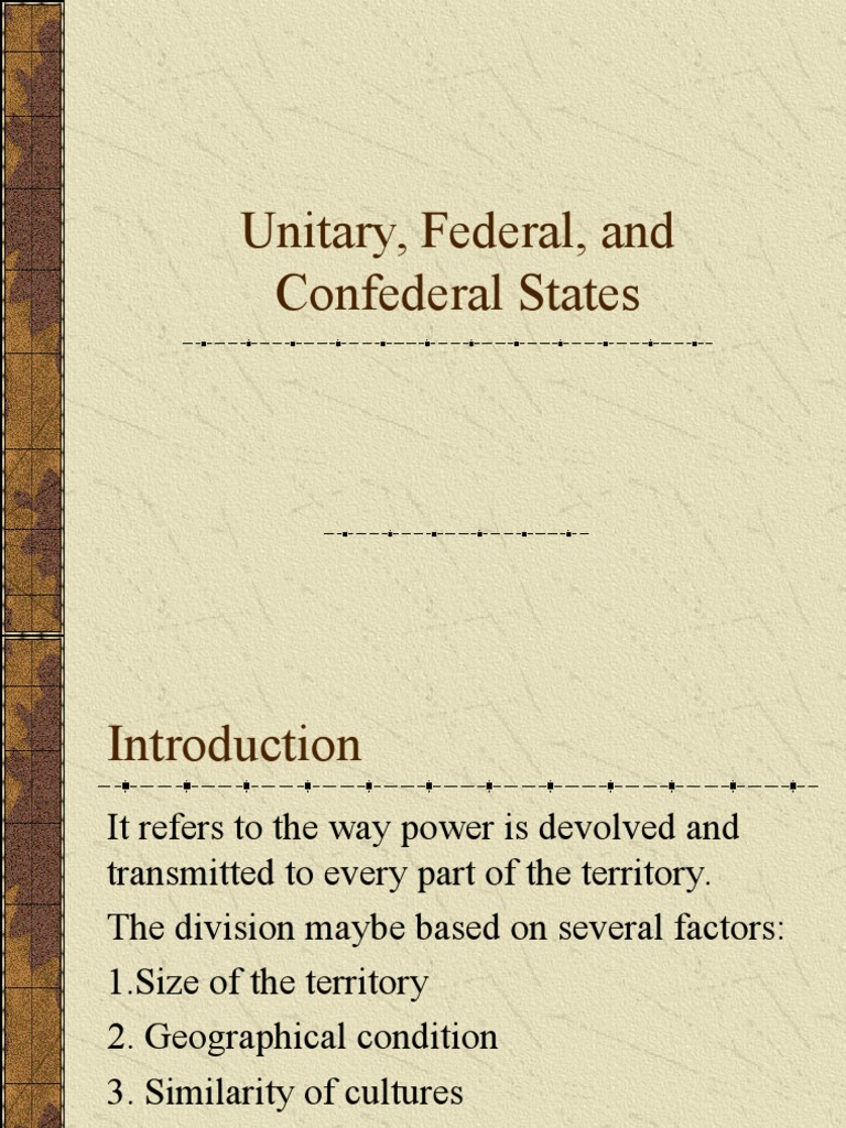 6 Unitary, Federal, and Confederal States | PDF | Federalism | Constitution