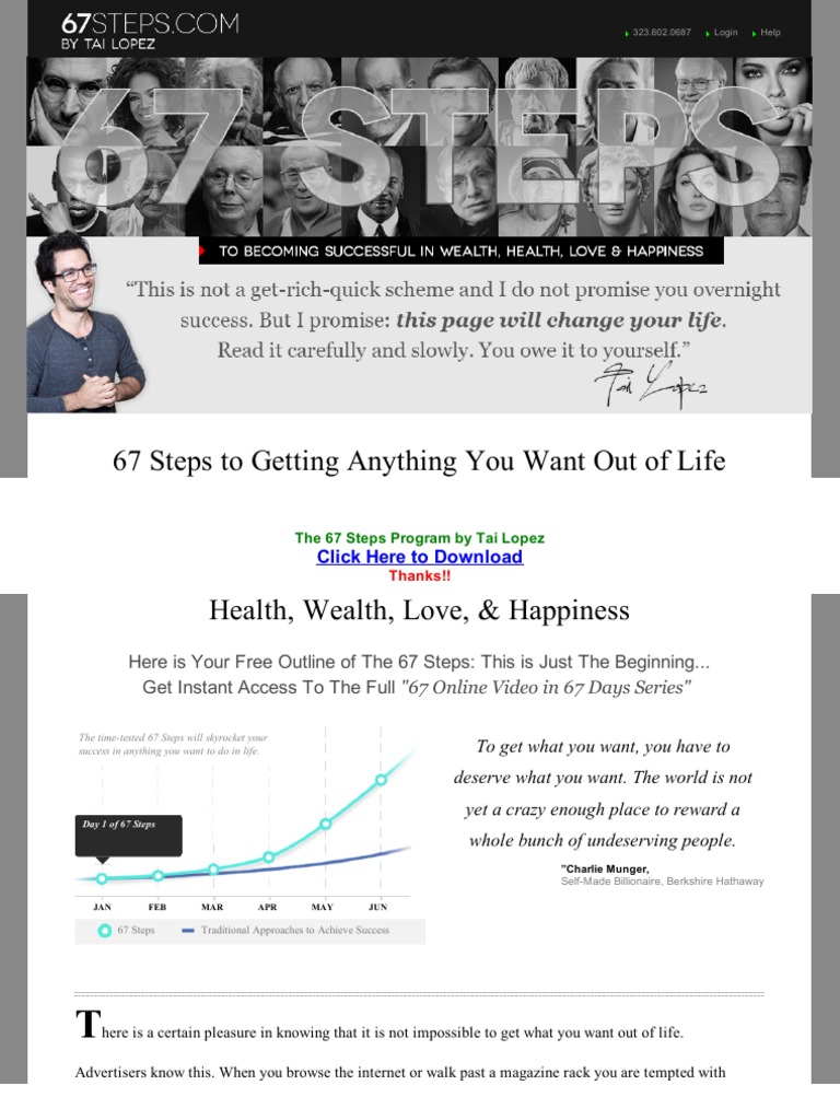 The 67 Steps Program by Tai Lopez | PDF | Rich Dad | Time