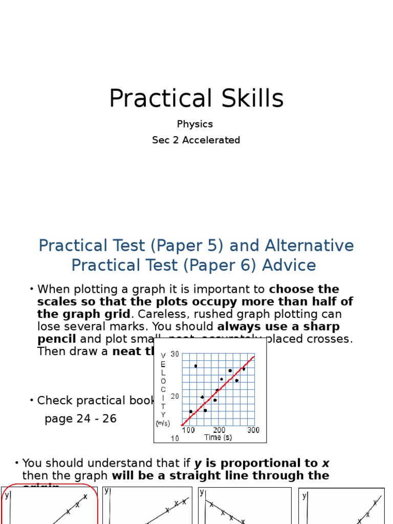Practical Skills: Physics Sec 2 Accelerated | PDF