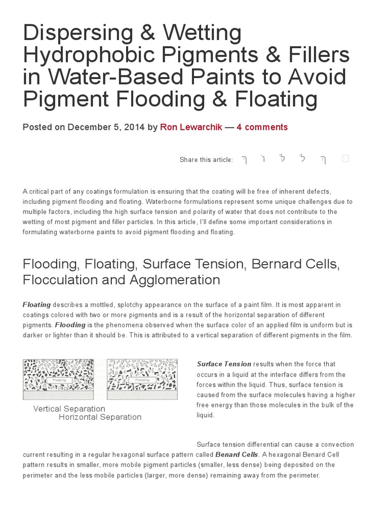 Hydrophobic Pigments - Avoid Pigment Flooding and Floating | PDF ...