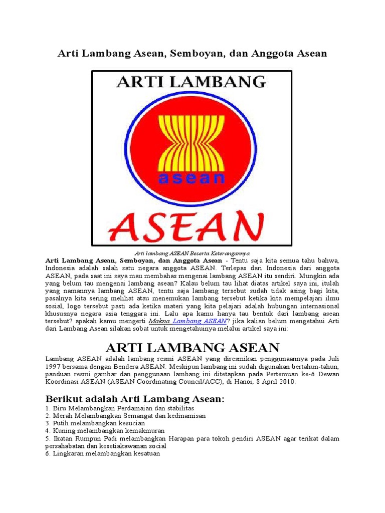 Makna dan Arti Lambang ASEAN | PDF | Perjalanan