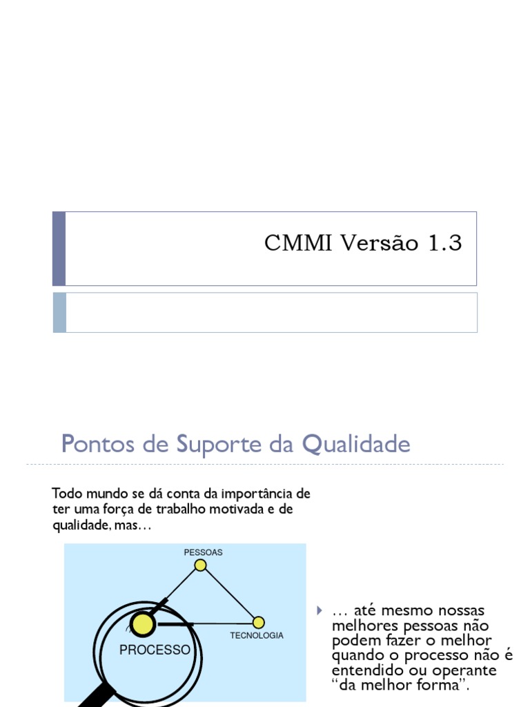 CMMI Versão 1.3 PDF | PDF | Qualidade (negócios) | Cognição