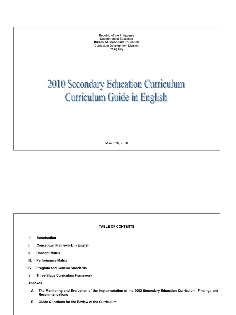 ENGLISH-I Secondary Education Curriculum 2010 | PDF | Constructivism ...