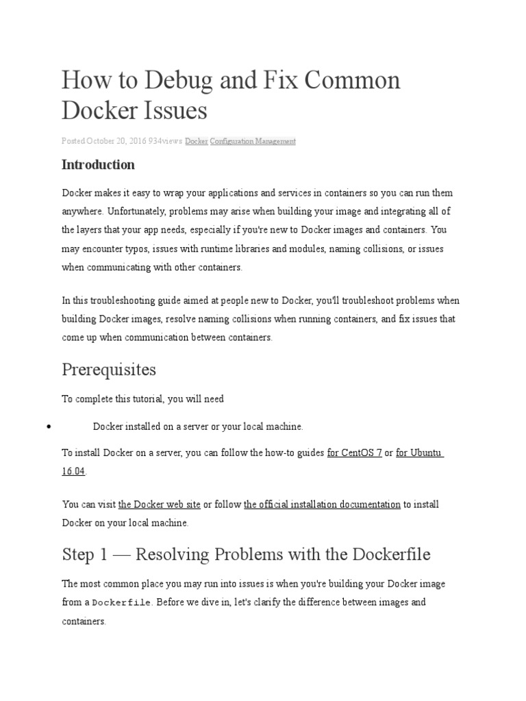 How To Debug and Fix Common Docker Issues | PDF | Advanced Packaging ...