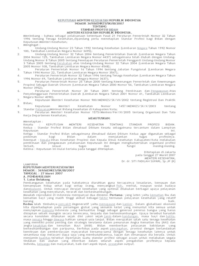 KEPUTUSAN Permenkes Dan Rumus Roscoe | PDF