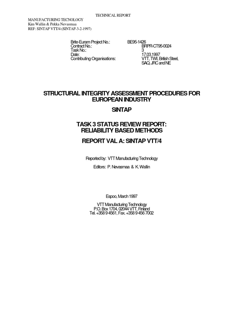 1997 - 3 - Structural Integrity Assessment Procedures For | PDF ...