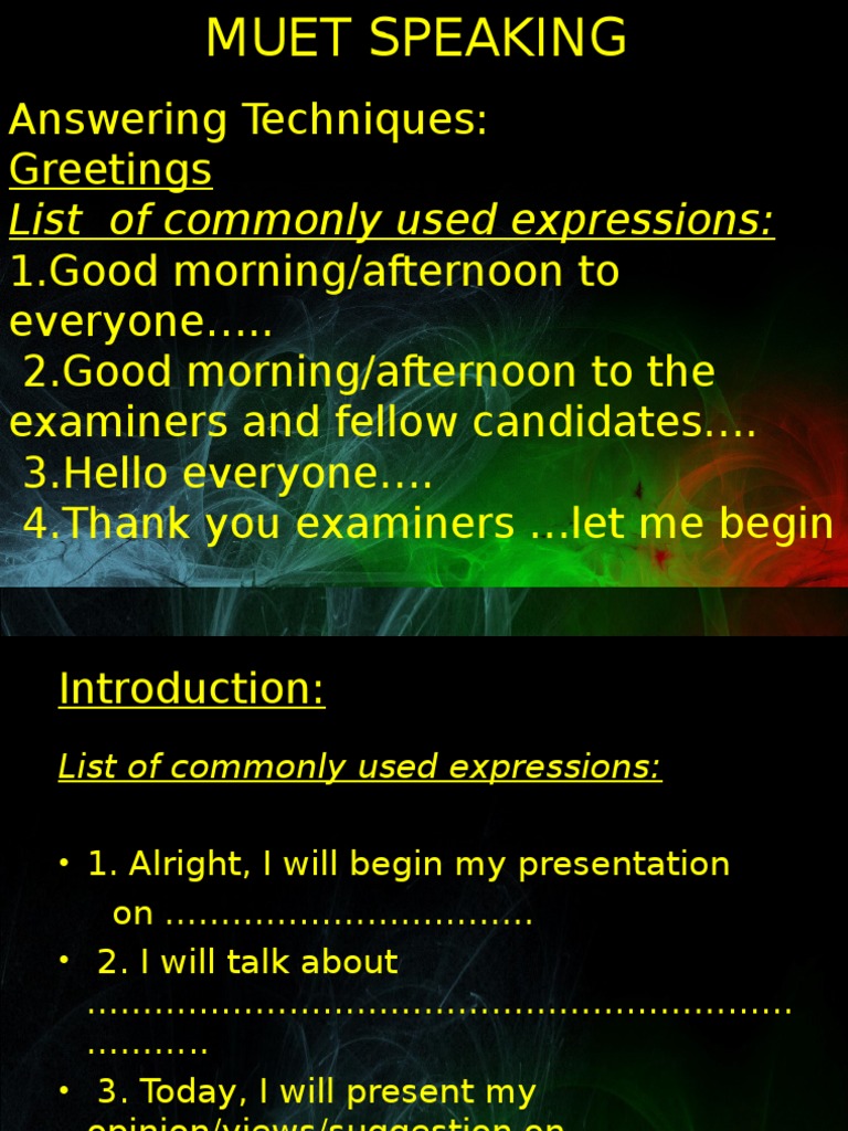 MUET Speaking Tips & Phrases | PDF | Career & Growth | Foreign Language ...