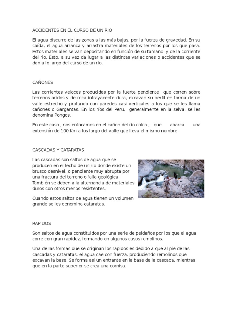 Accidentes en El Curso de Un Rio | PDF | Valle | Accidentes geográficos ...