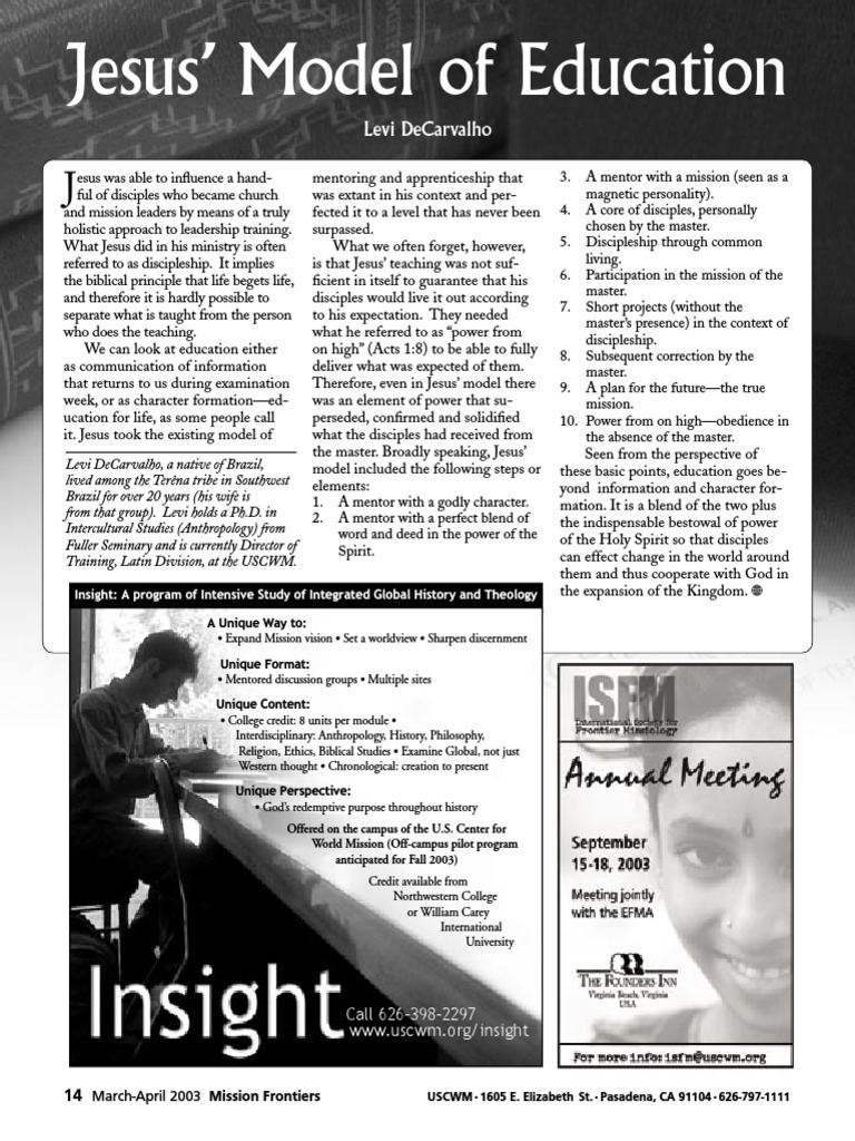 Jesus' Model of Education | PDF | Disciple (Christianity) | Christian ...
