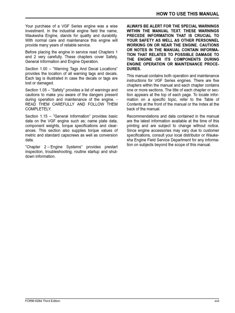 How To Use This Manual: FORM 6284 Third Edition Xvii | PDF