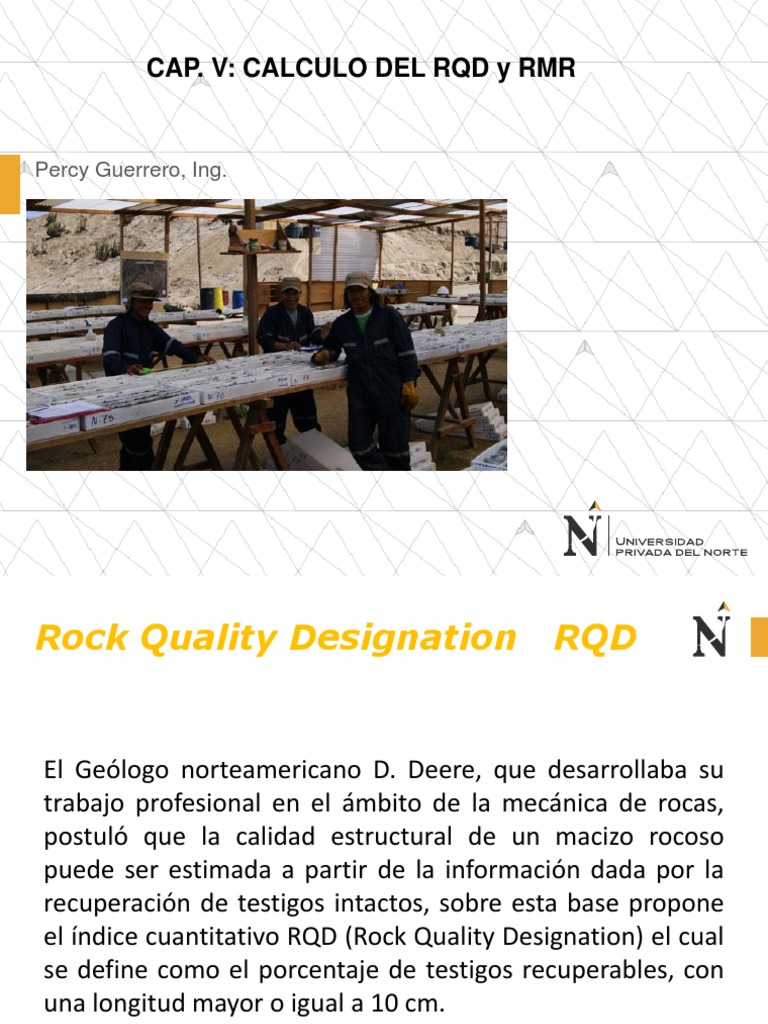 CALCULO RQD y RMR | Descargar gratis PDF | Esfuerzo cortante | Geología