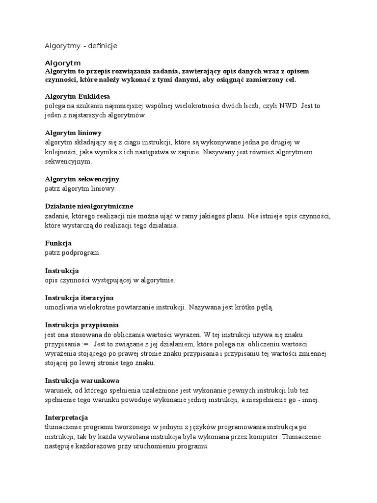 Algorytmy | PDF