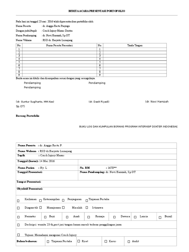 Crush Injury Manus Dextra: Kasus dan Penanganan | PDF